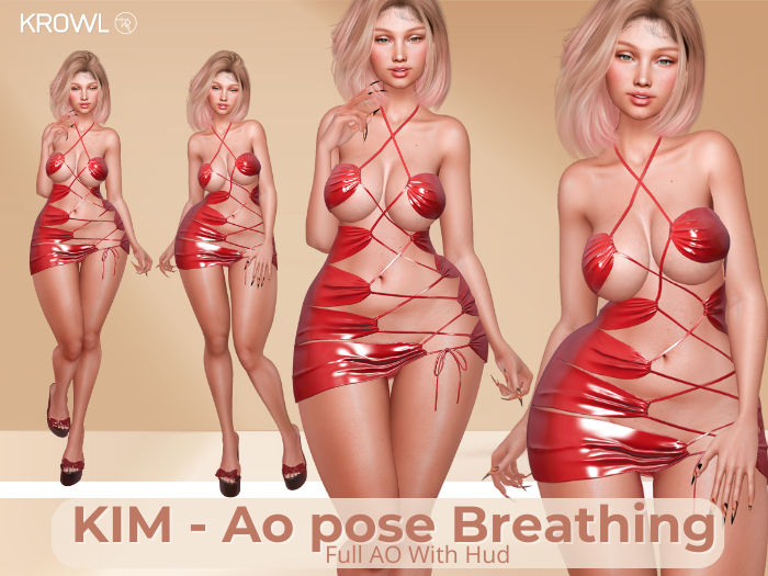 Second Life Marketplace - [ KROWL ] Kim - Hud Ao Bento Pose Breathing
